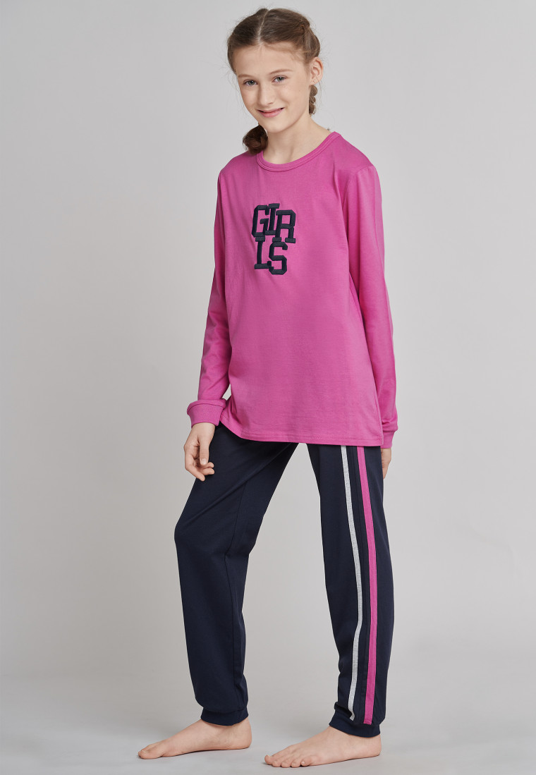 Pajamas long jersey girls pink - Pink Delight | SCHIESSER