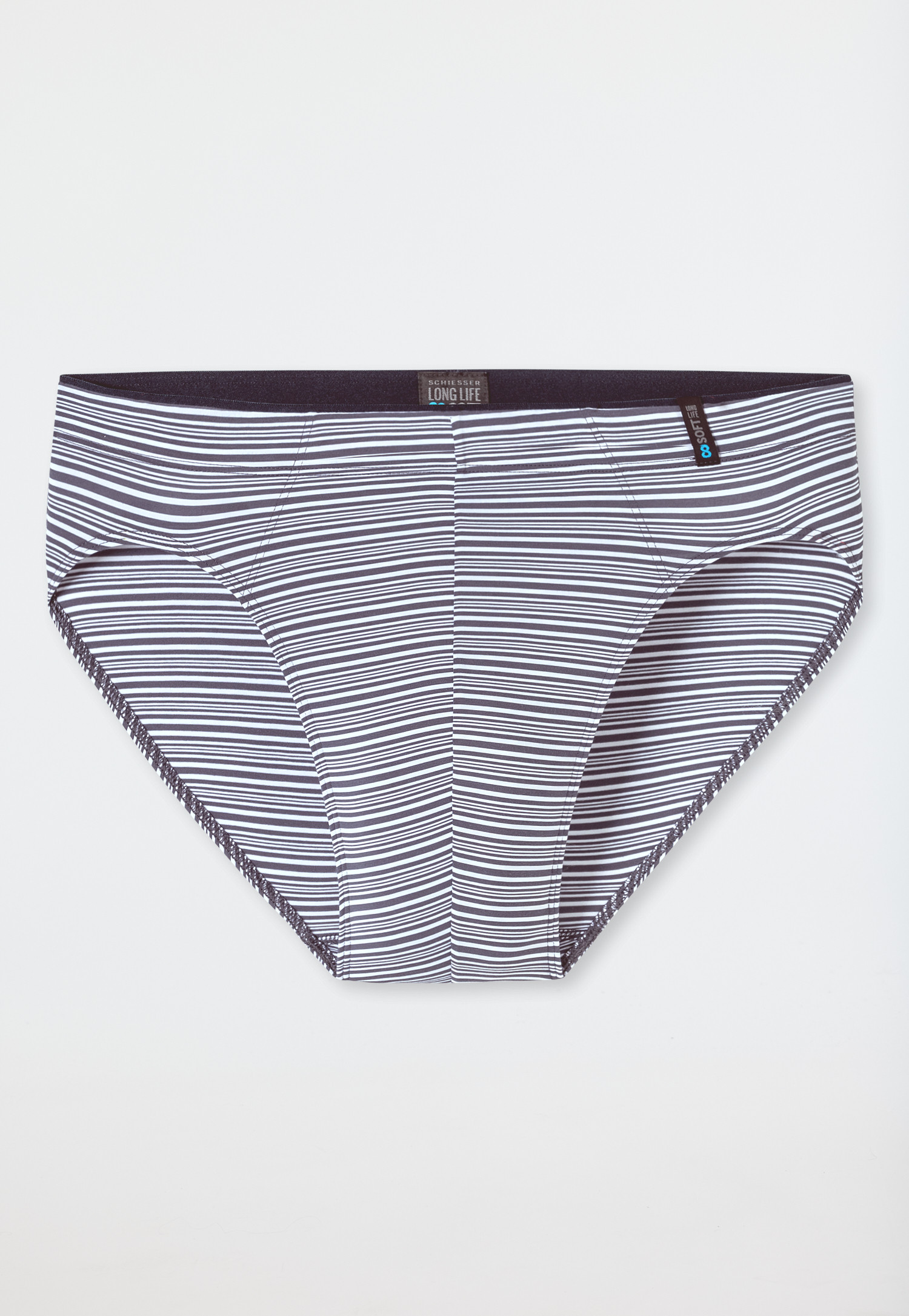 Supermini modal stripes graphite - Long Life Soft | SCHIESSER
