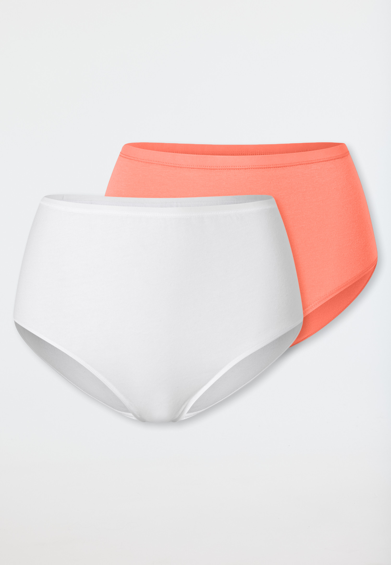 Midi slip set van 2 stuks organic cotton perzik/wit- 95/5 | SCHIESSER