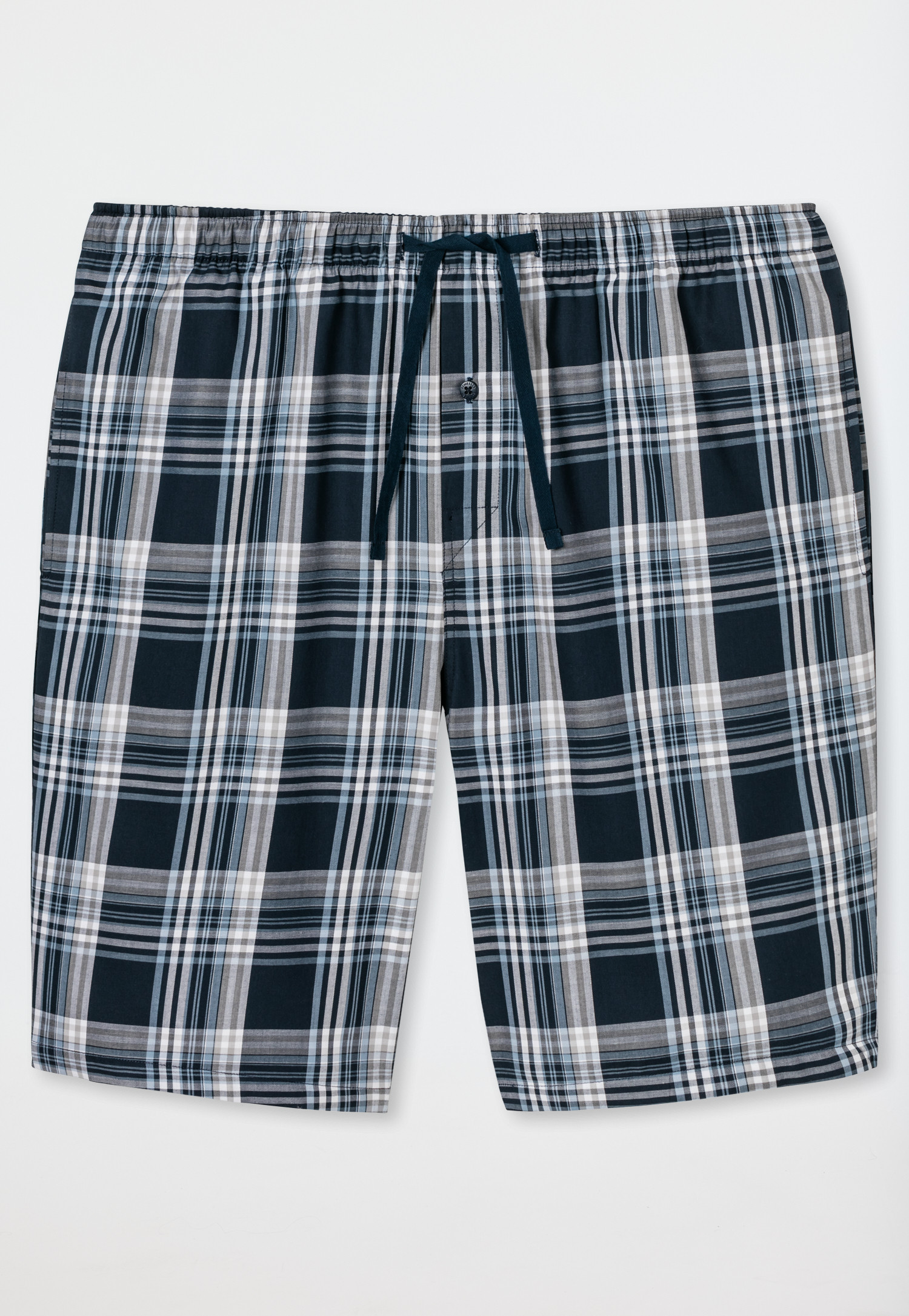 Long woven boxers blue and white check - Mix & Relax | SCHIESSER