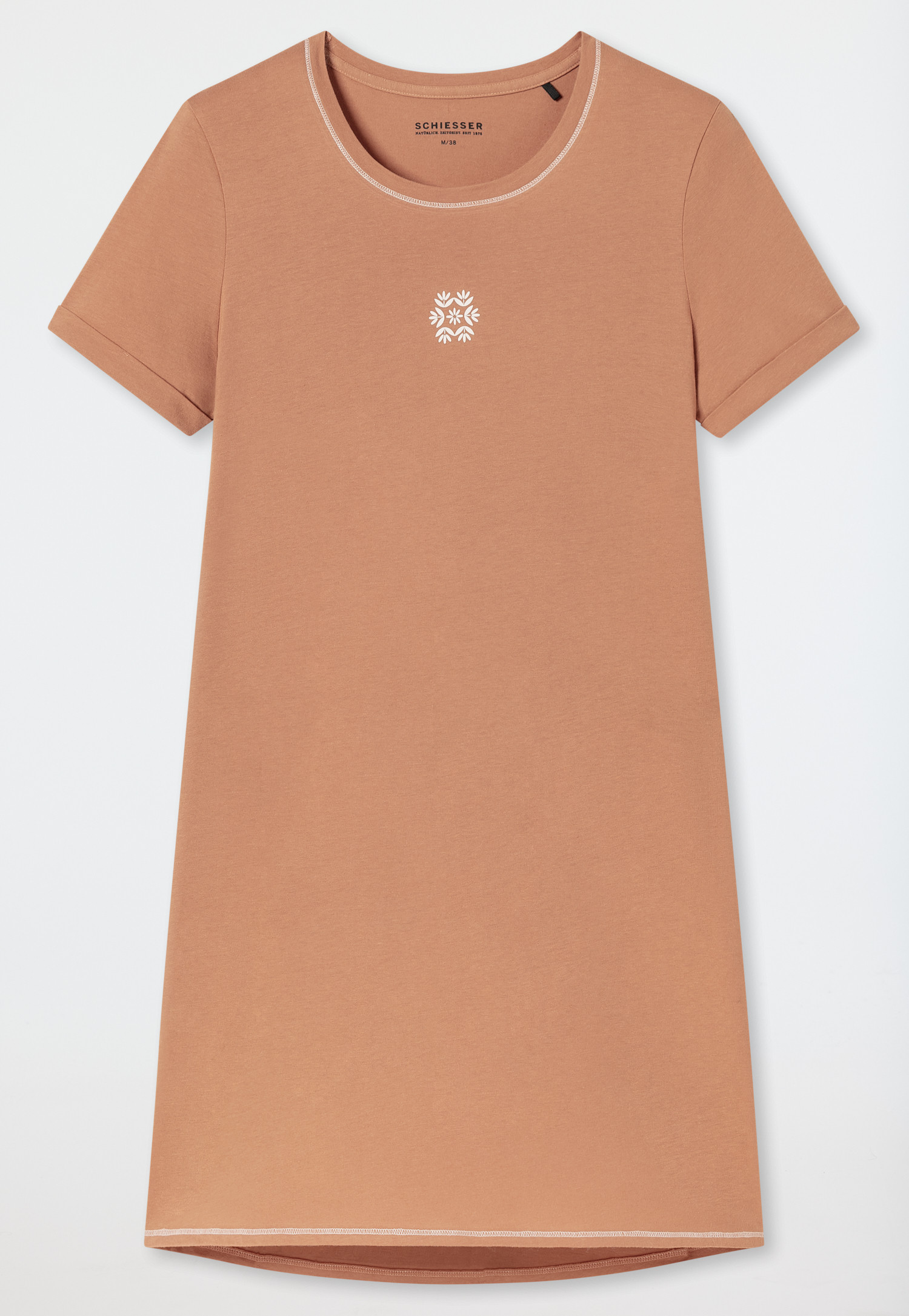 Sleepshirt kurzarm Schneeflocke rost - Casual Essentials | SCHIESSER