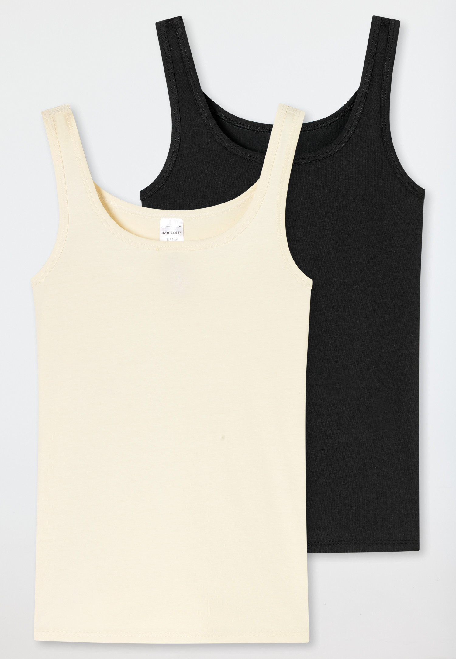 Tops 2-pack Organic Cotton black / offwhite - 95/5 | SCHIESSER