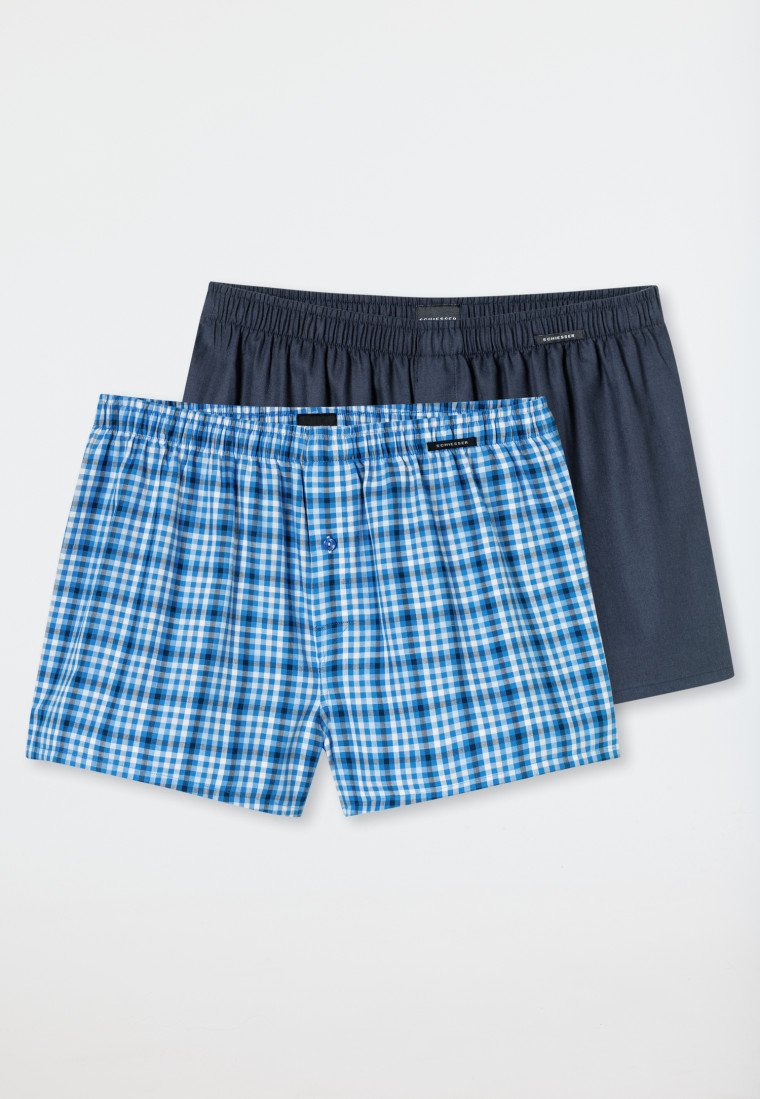Boxer shorts 2-pack woven fabric check multi-colored - Boxer shorts ...