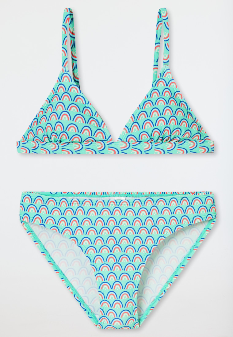 Triangle bikini set rainbows SPF 40+ blue-green - aqua | SCHIESSER