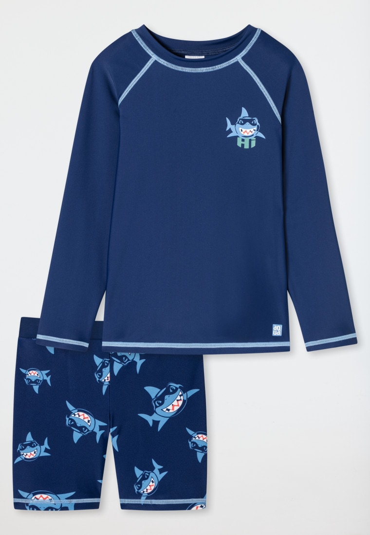 Bath set boys 2-piece sharks light blue - Aqua Kids Boys | SCHIESSER