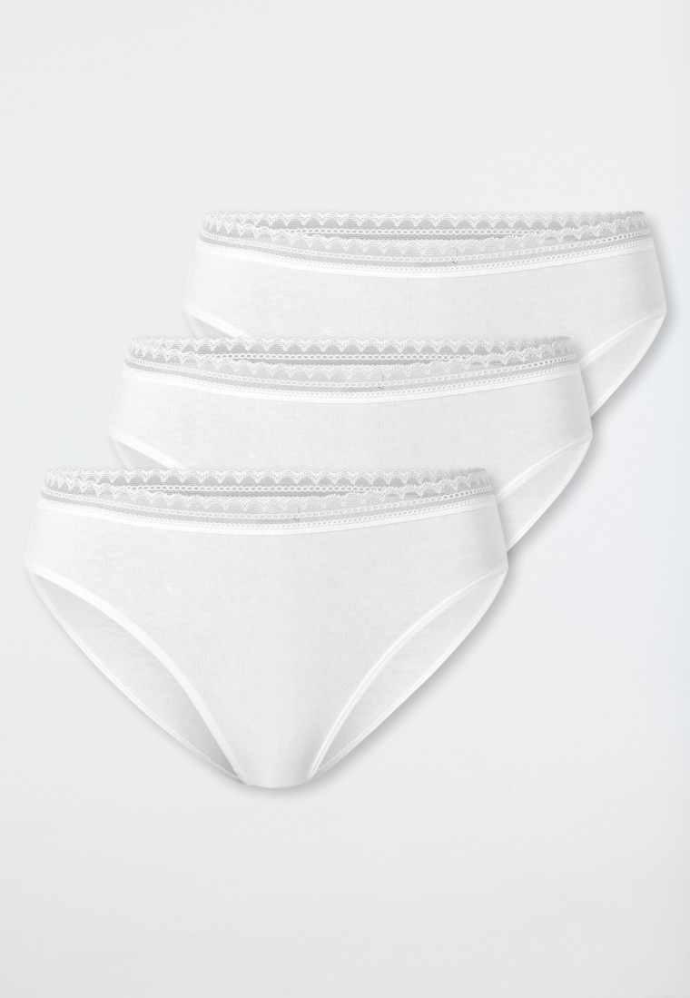 Slip rio confezione da 3 pezzi in pizzo bianco - Modern Multipacks | SCHIESSER