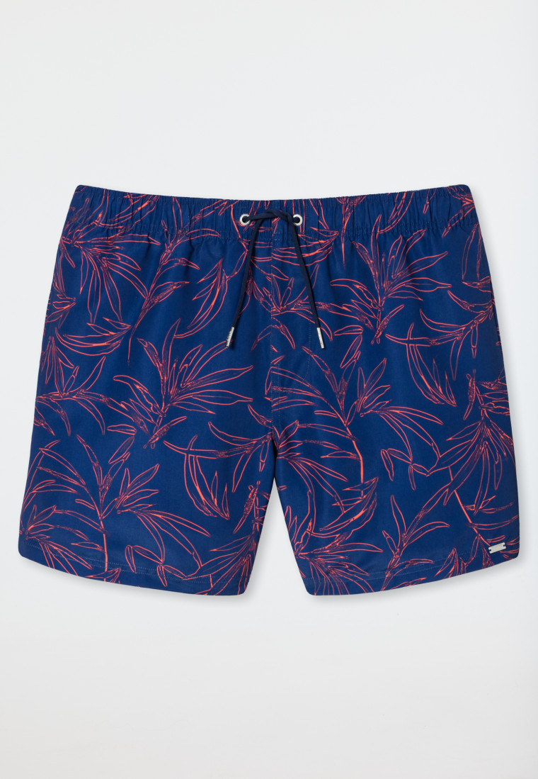 Swimshorts woven fabric patterned red - Modern Swim | SCHIESSER
