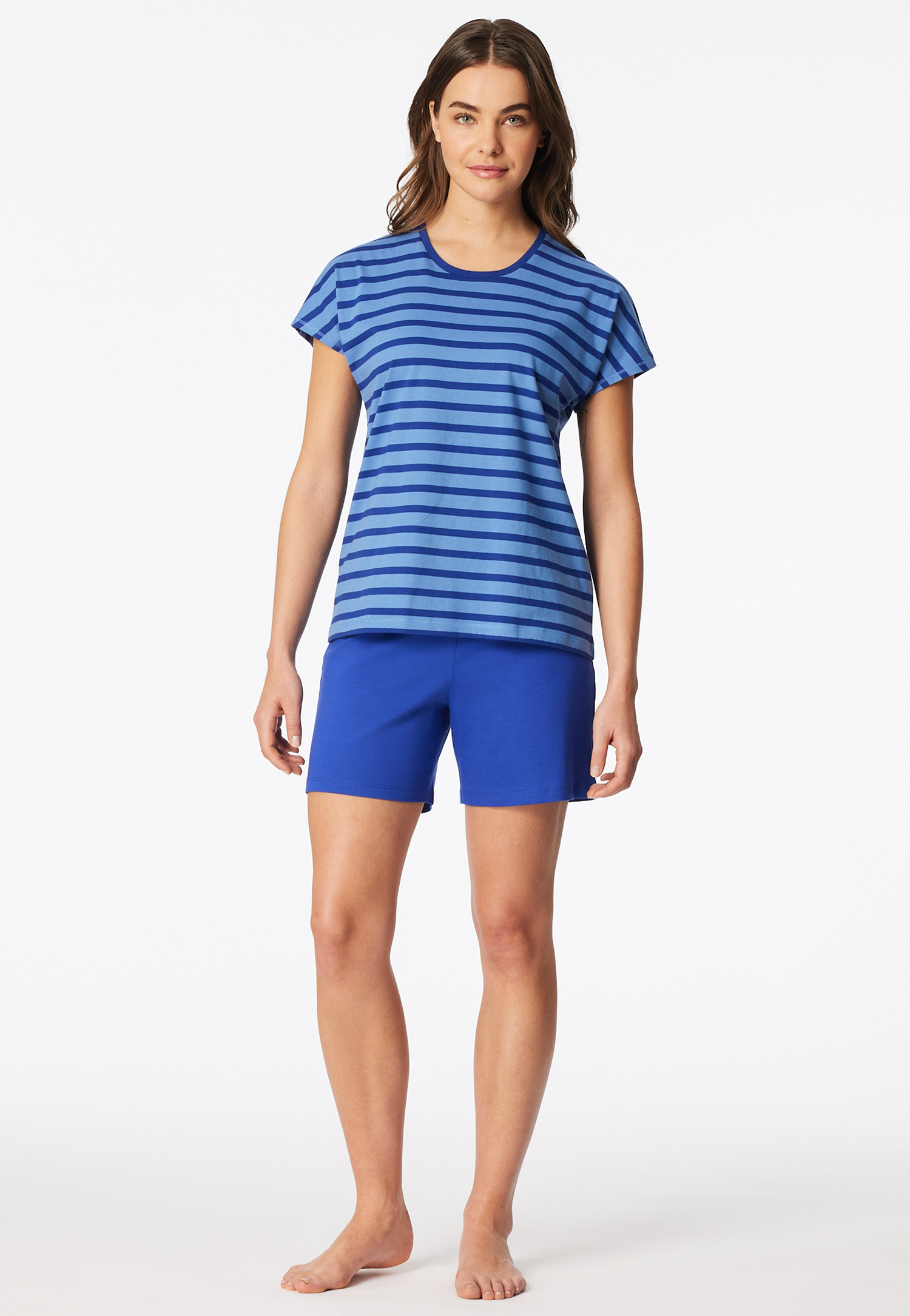 Short pyjamas striping aqua - Casual Essentials | SCHIESSER