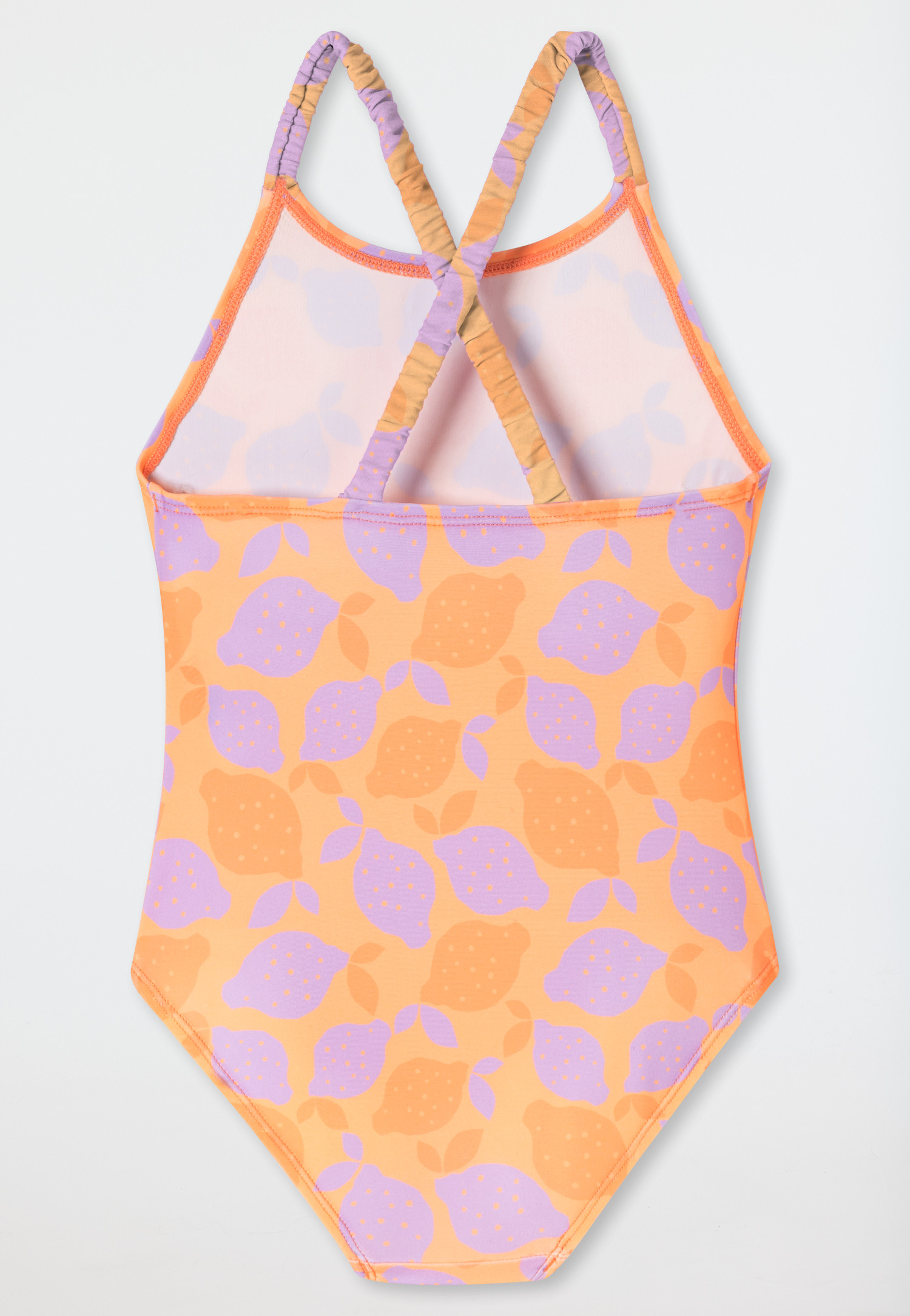 Swimsuit knitwear SPF40+ stripes lemons peach-orange - Aqua | SCHIESSER