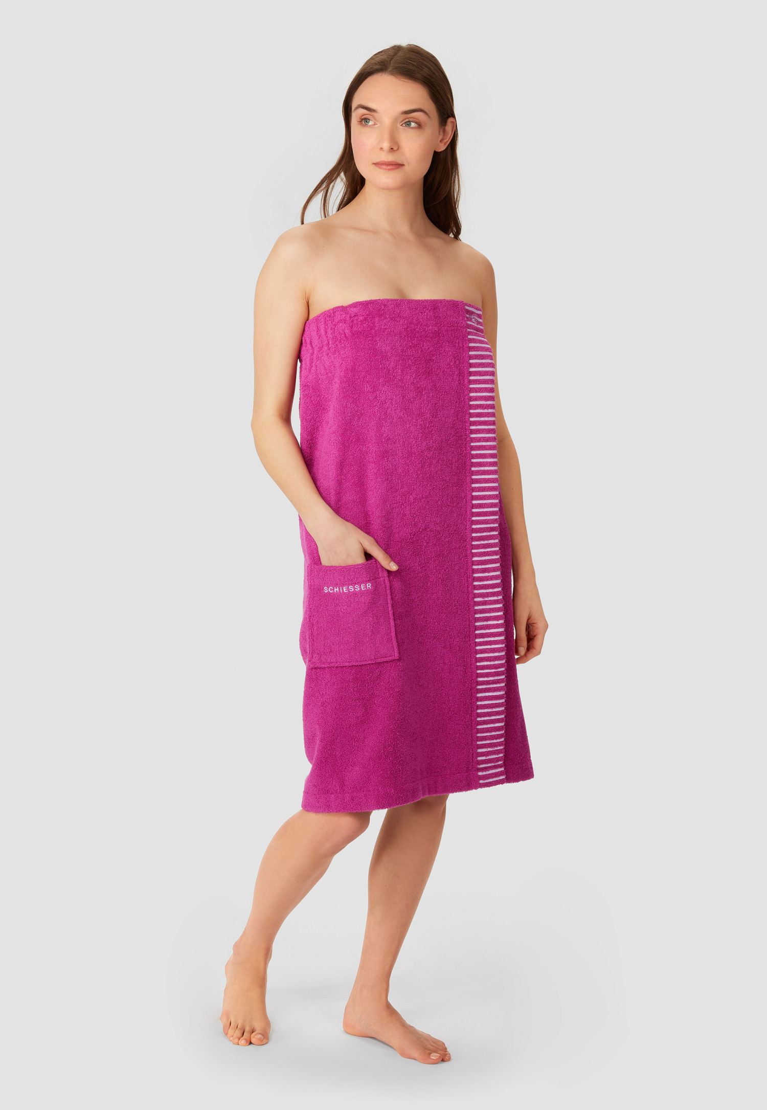 Serviette de sauna Boutons fuchsia - SCHIESSER Home | SCHIESSER