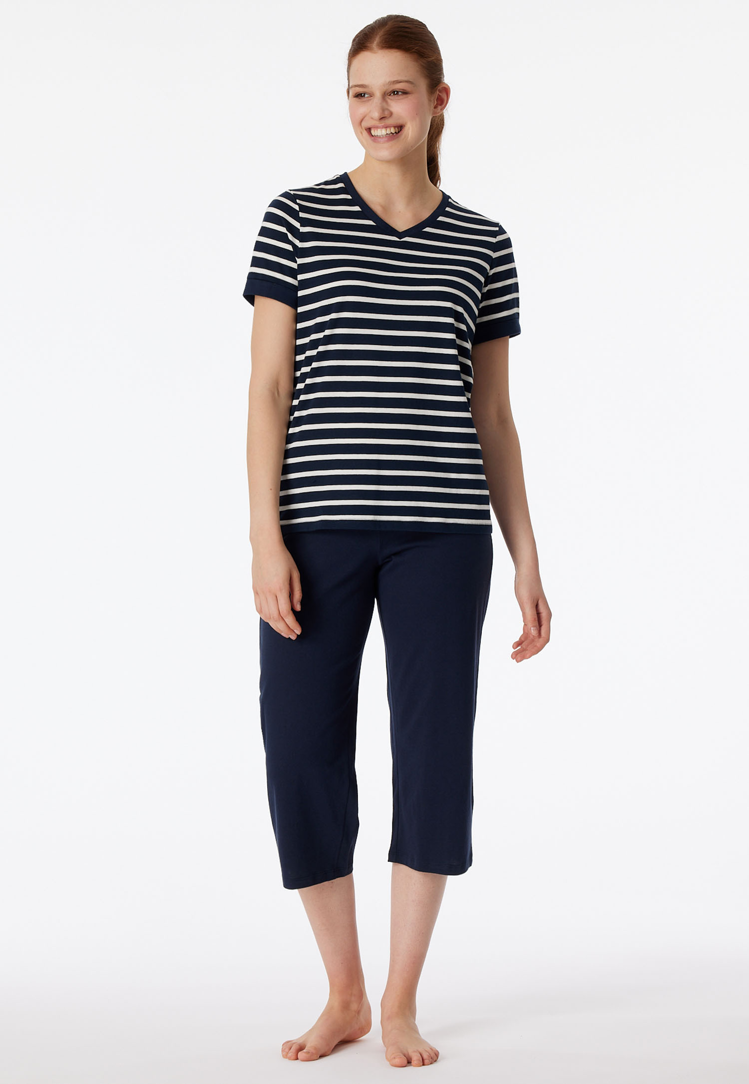 Pyjamas 3/4-length midnight blue - Casual Essentials | SCHIESSER