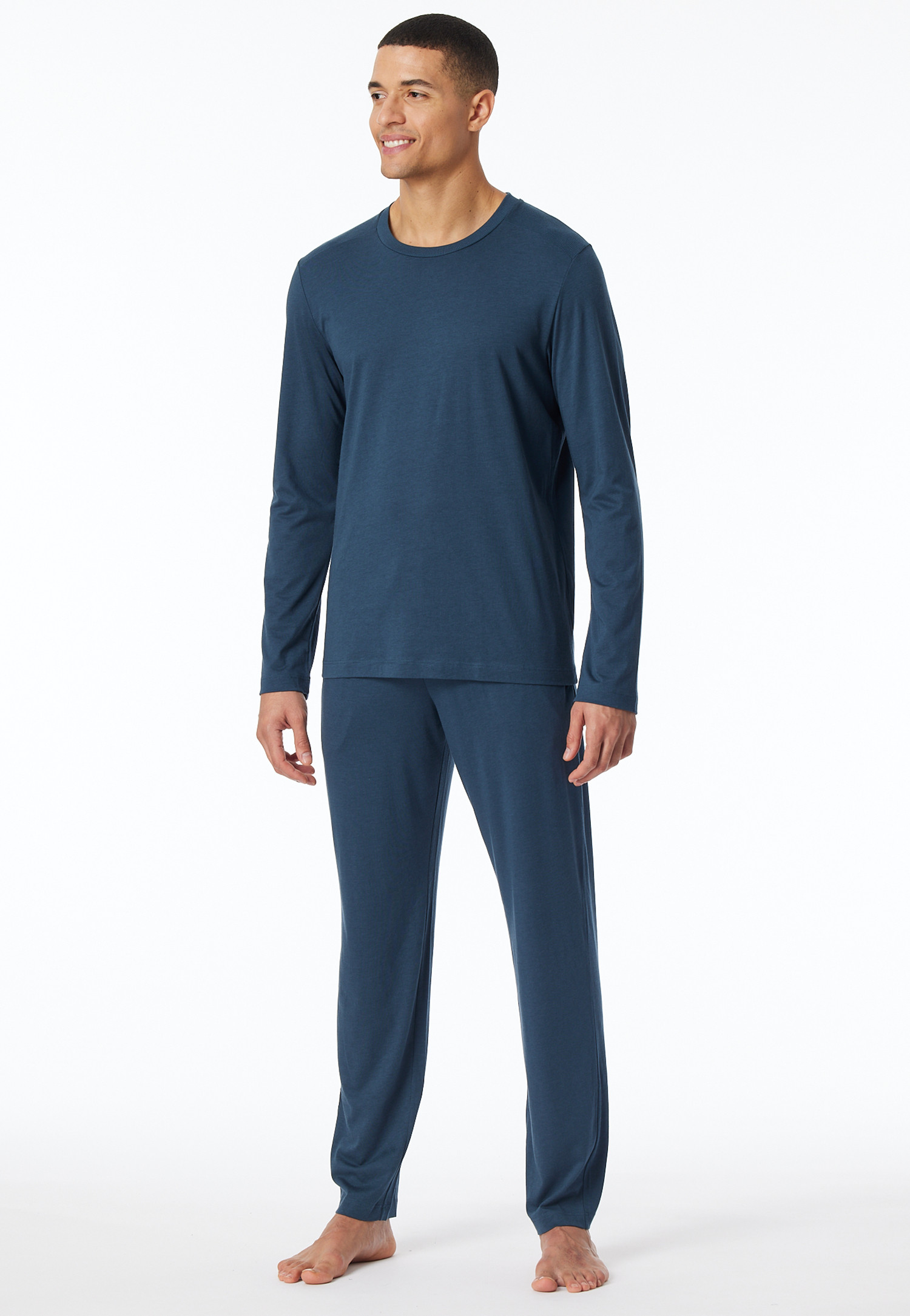 Schlafanzug lang dunkelblau - Modern Nightwear | SCHIESSER