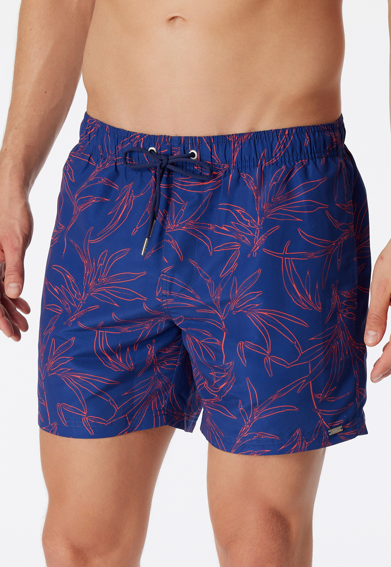 Swimshorts woven fabric patterned red - Modern Swim | SCHIESSER