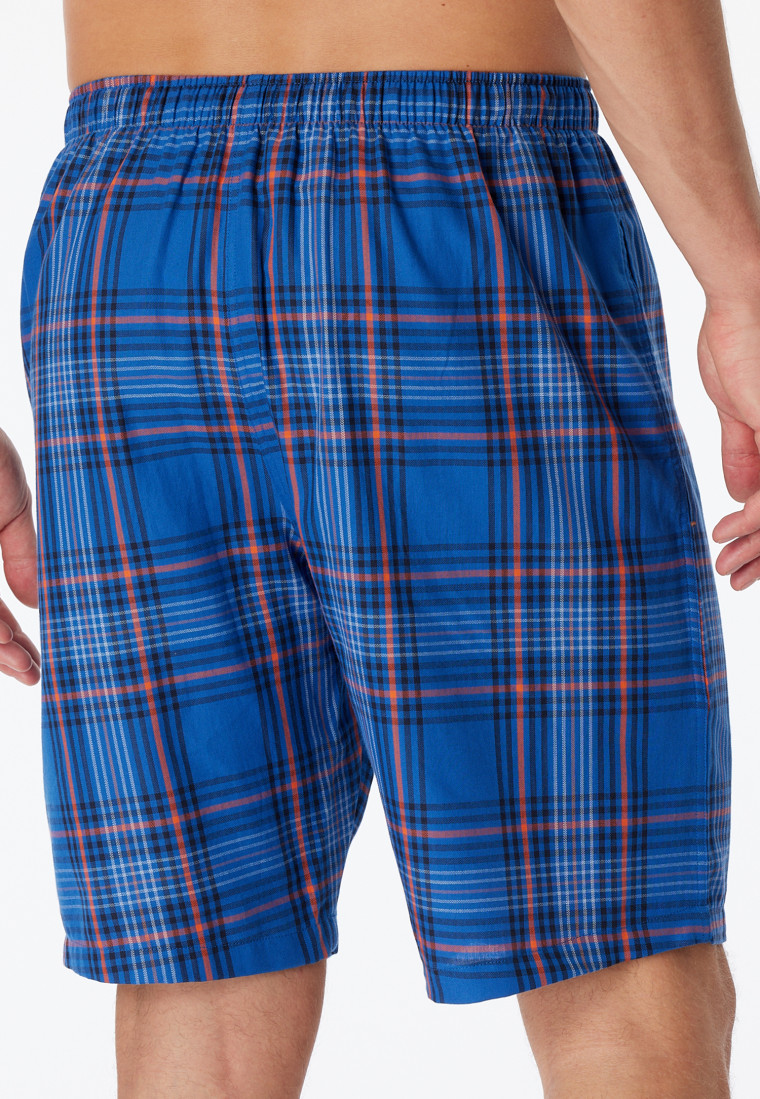 Bermuda shorts woven fabric organic cotton checks indigo - Mix+Relax ...