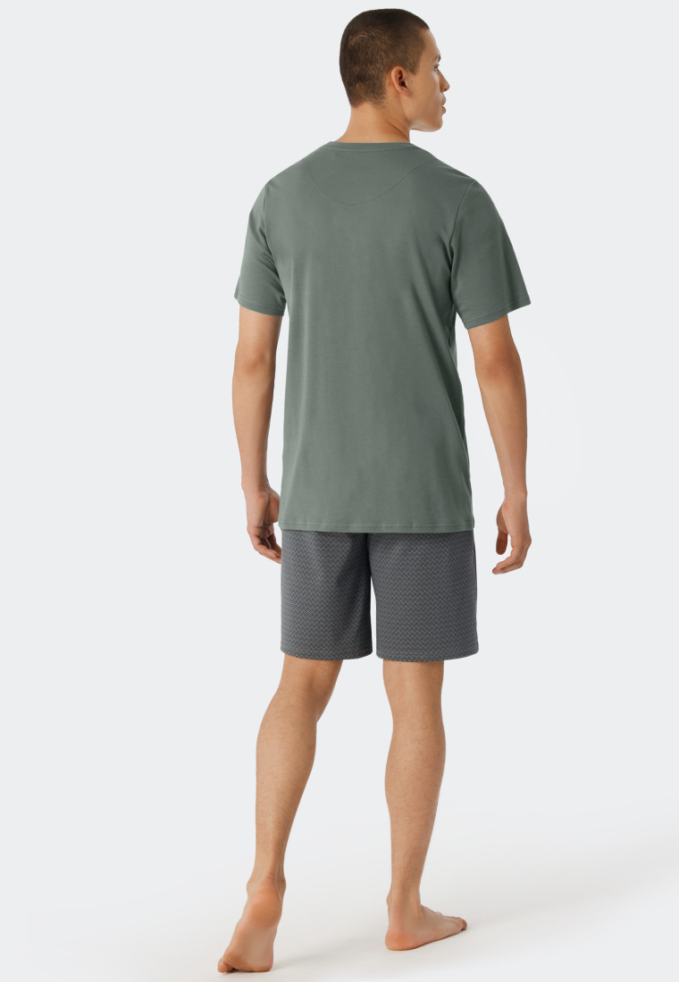 Pajamas short interlock jade patterned - Fine Interlock | SCHIESSER