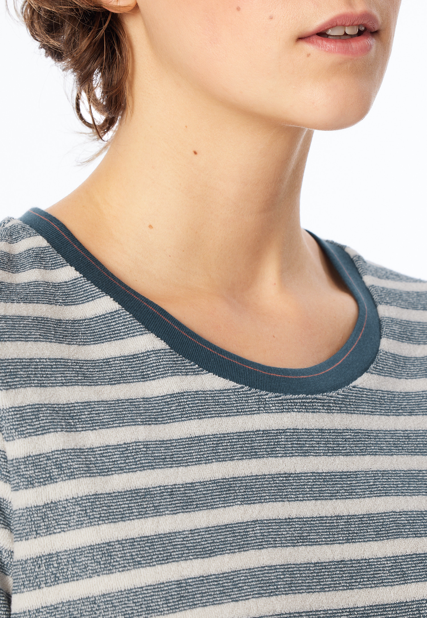 Schlafanzug lang Ringel Leggings jeansblau - Casual Essentials | SCHIESSER