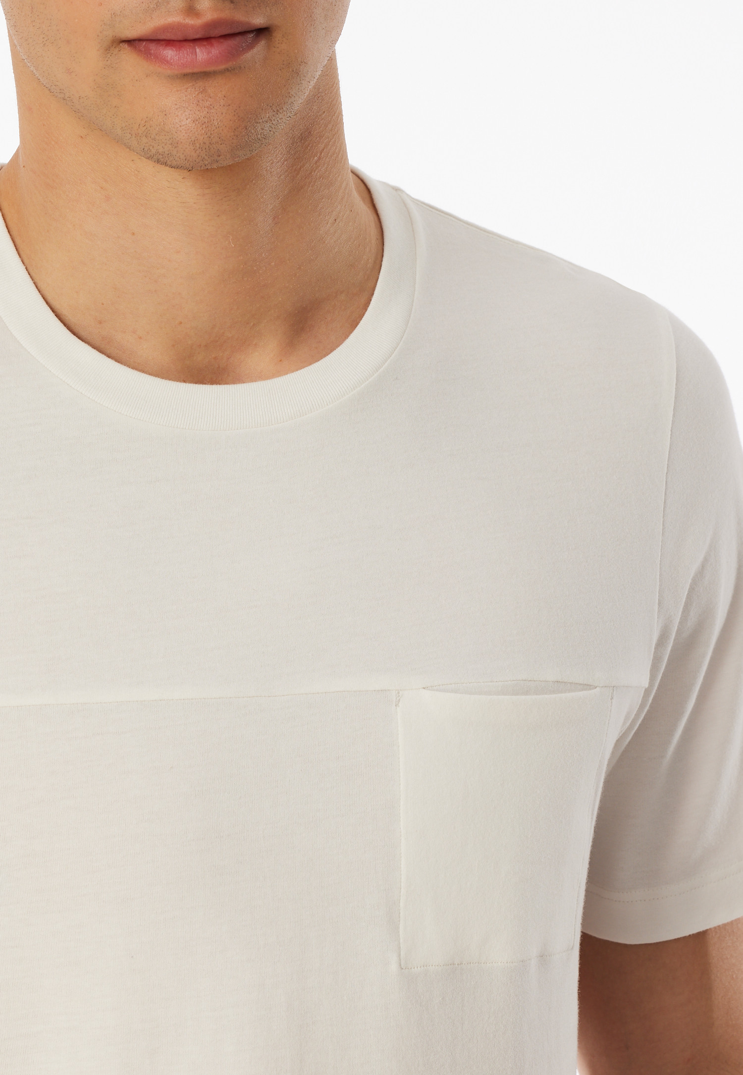 Shirt kurzarm Sweat-Qualität off-white - Mix+Relax | SCHIESSER